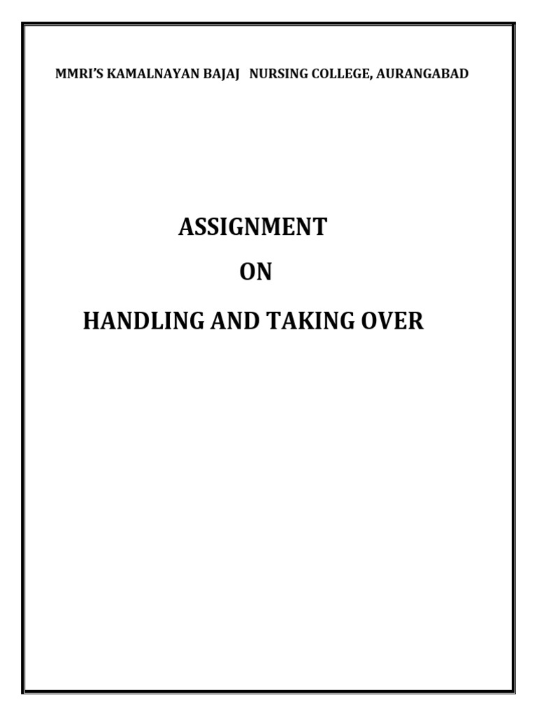 Aa Handing and Taking Over Report | PDF