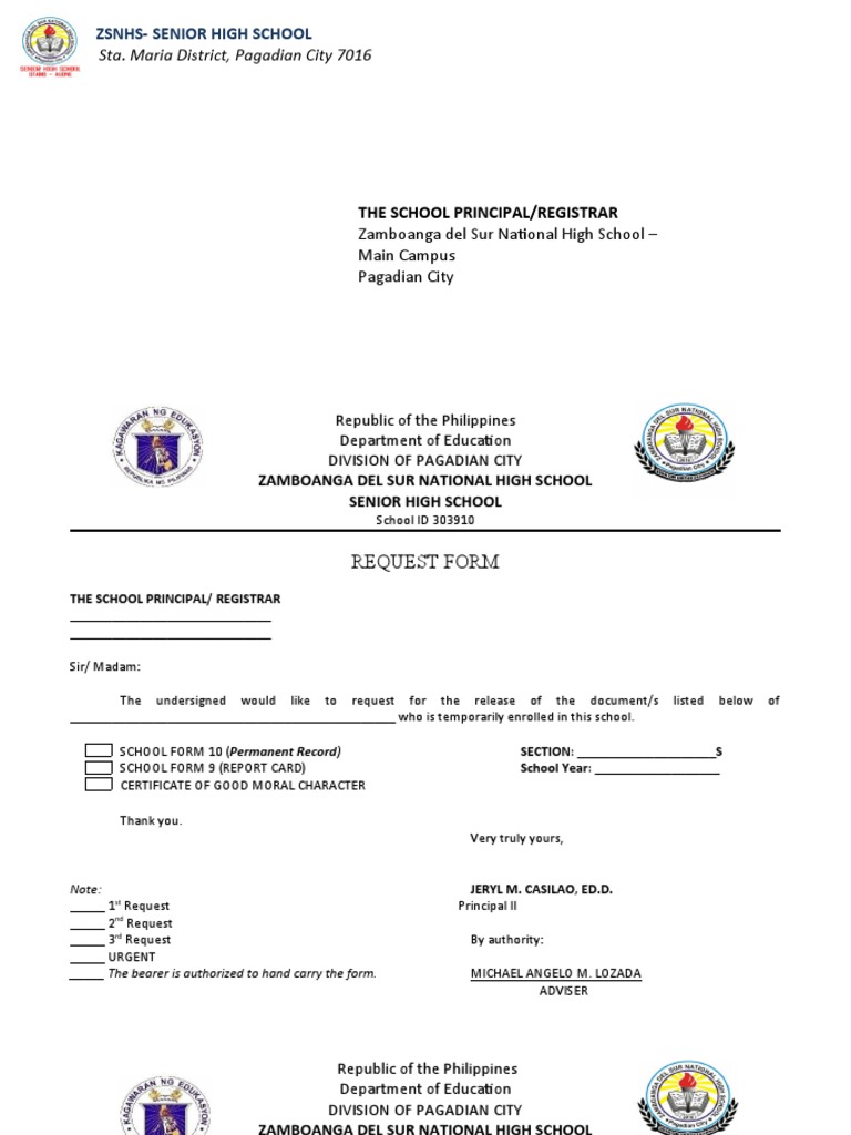 Request-Form Docx0 | PDF | Government | Document