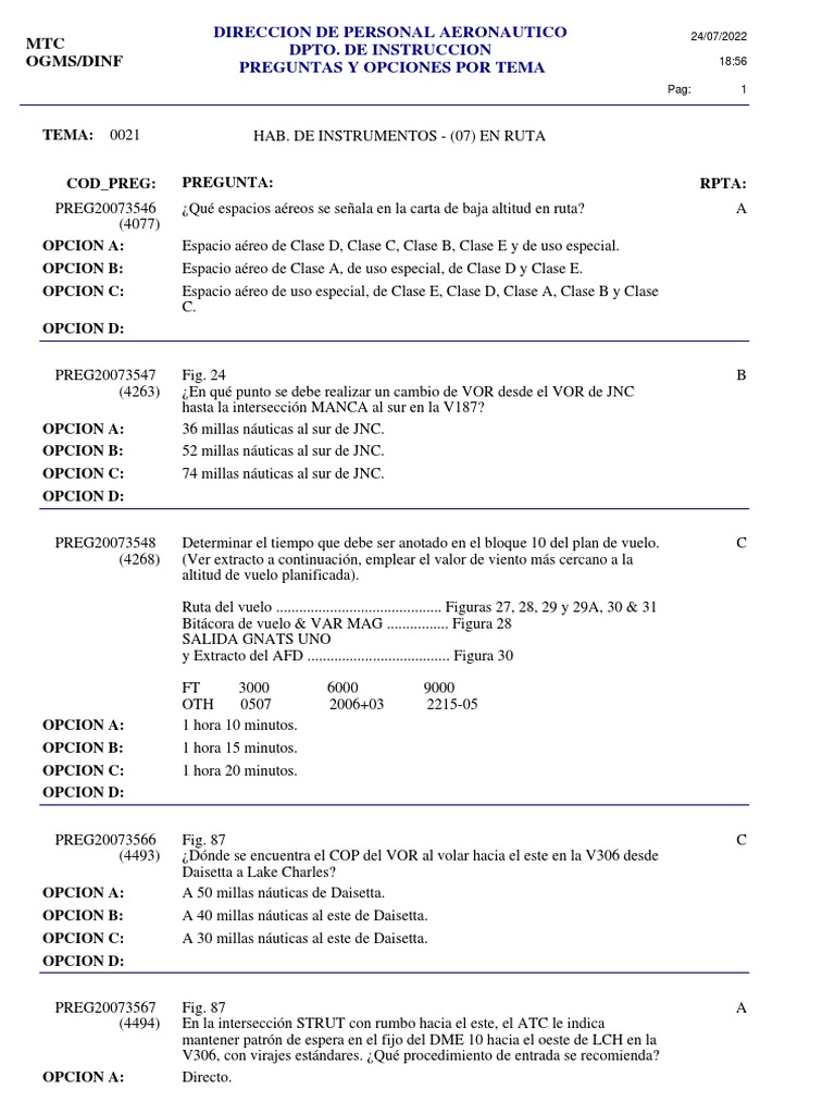 Hab. de Instrumentos - (07) en Ruta | PDF | Control de tráfico aéreo ...