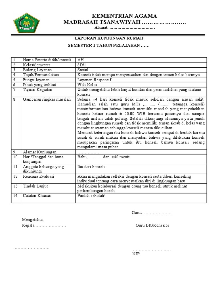 Laporan Home Visit | PDF