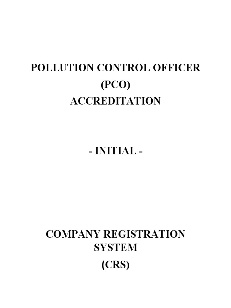 Pollution Control Officer Accreditation Guide | PDF