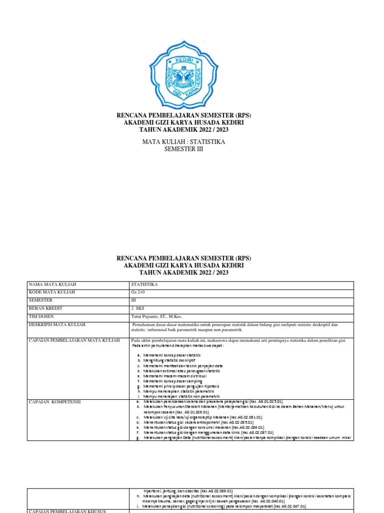 RPS Statistika 2022 - 2023 | PDF | Komputer