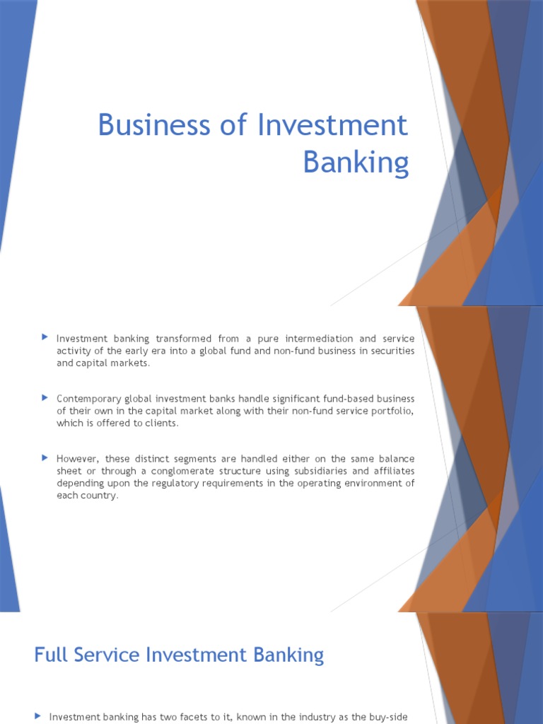 Business of Investment Banking | PDF | Investment Banking | Mutual Funds