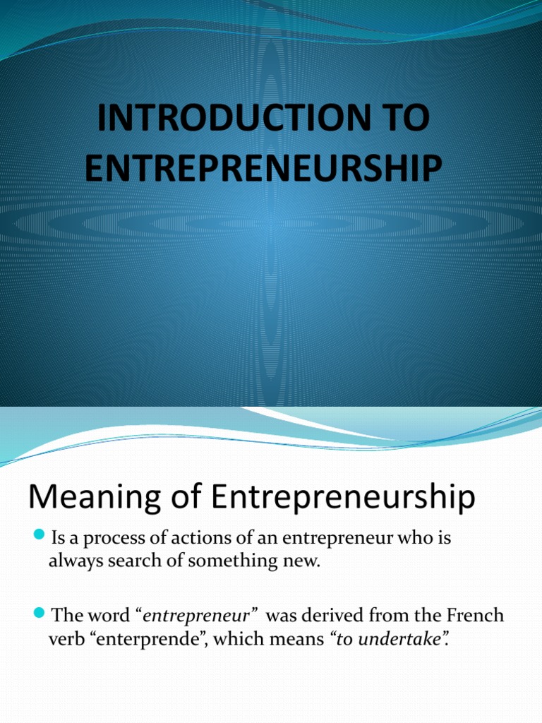 Lesson 1 - Introduction To Entrepreneurship | PDF | Entrepreneurship ...