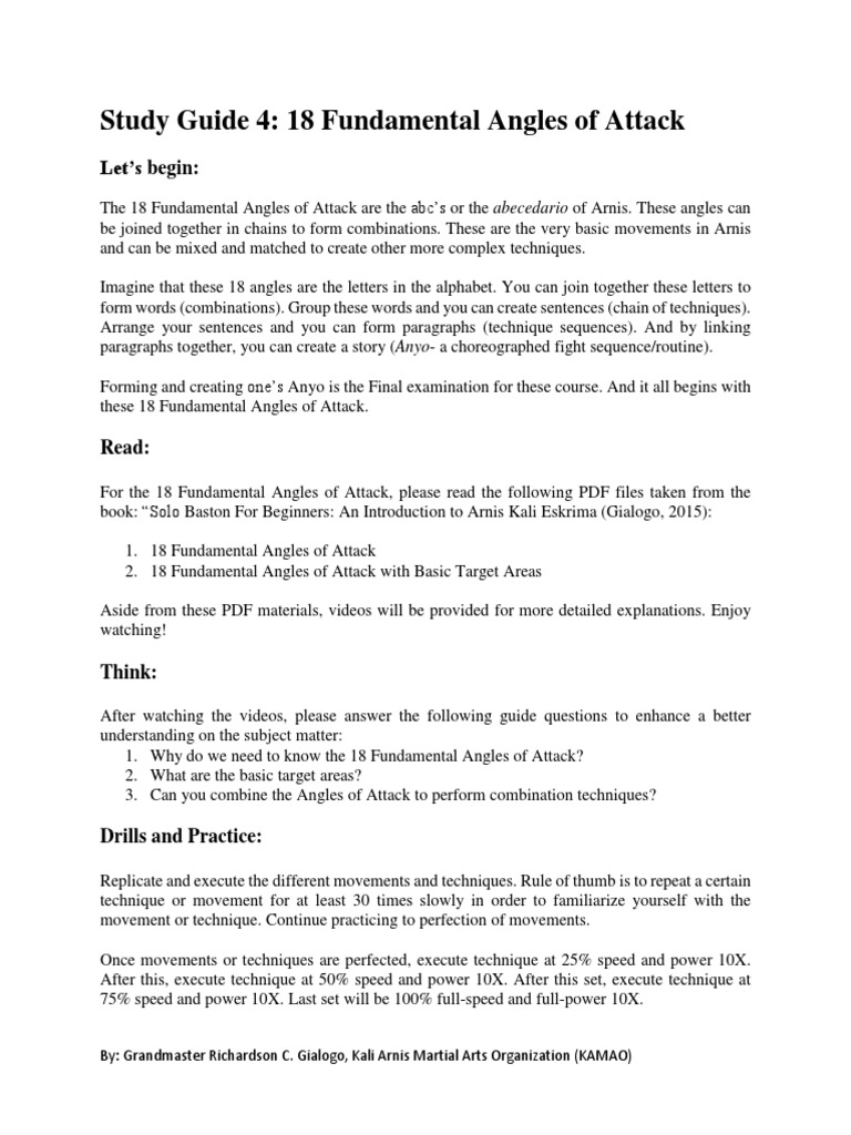 Arnis Study-Guide-4 | PDF