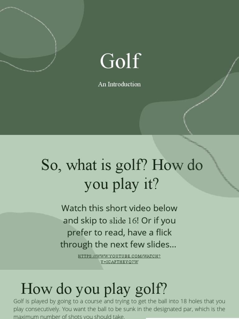 Golf Introduction Module | PDF | Golf Course | Sports Equipment