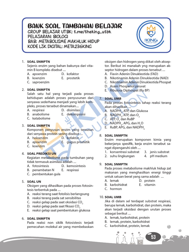 Bab 16 METABOLISME MAKHLUK HIDUP | PDF