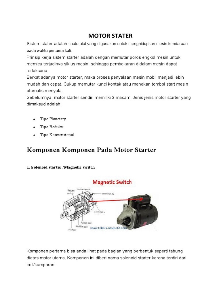 Materi Motor Stater | PDF