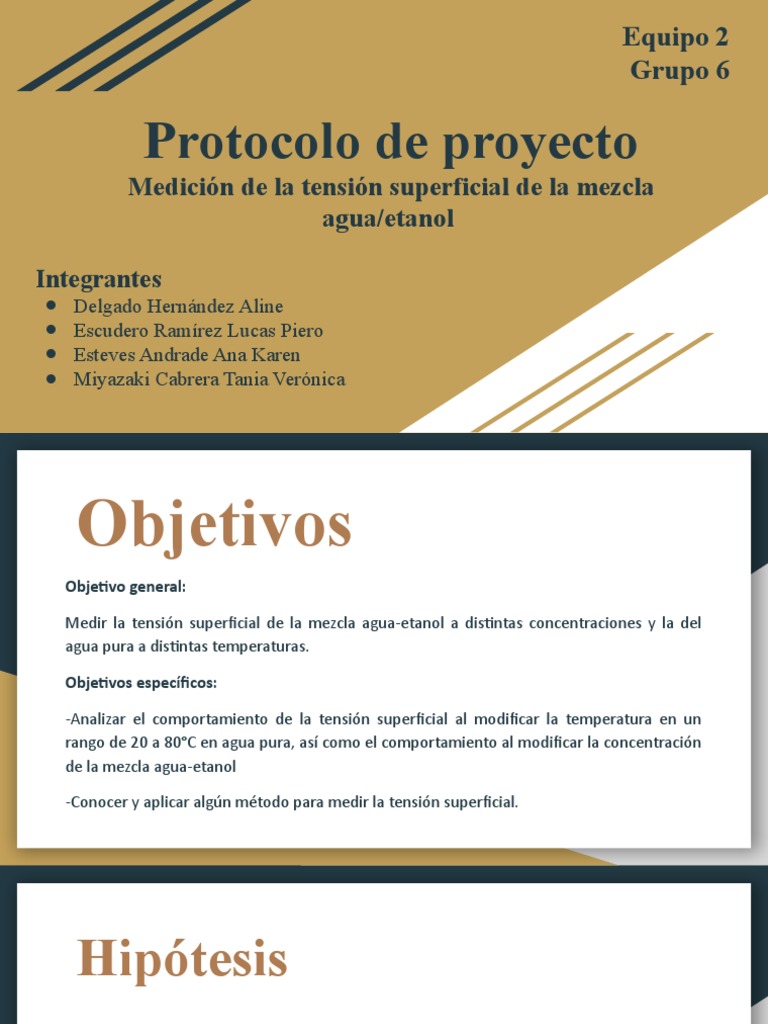 Protocolo Del Proyecto Equipo 2 Grupo 6 | PDF | Tensión superficial | Líquidos