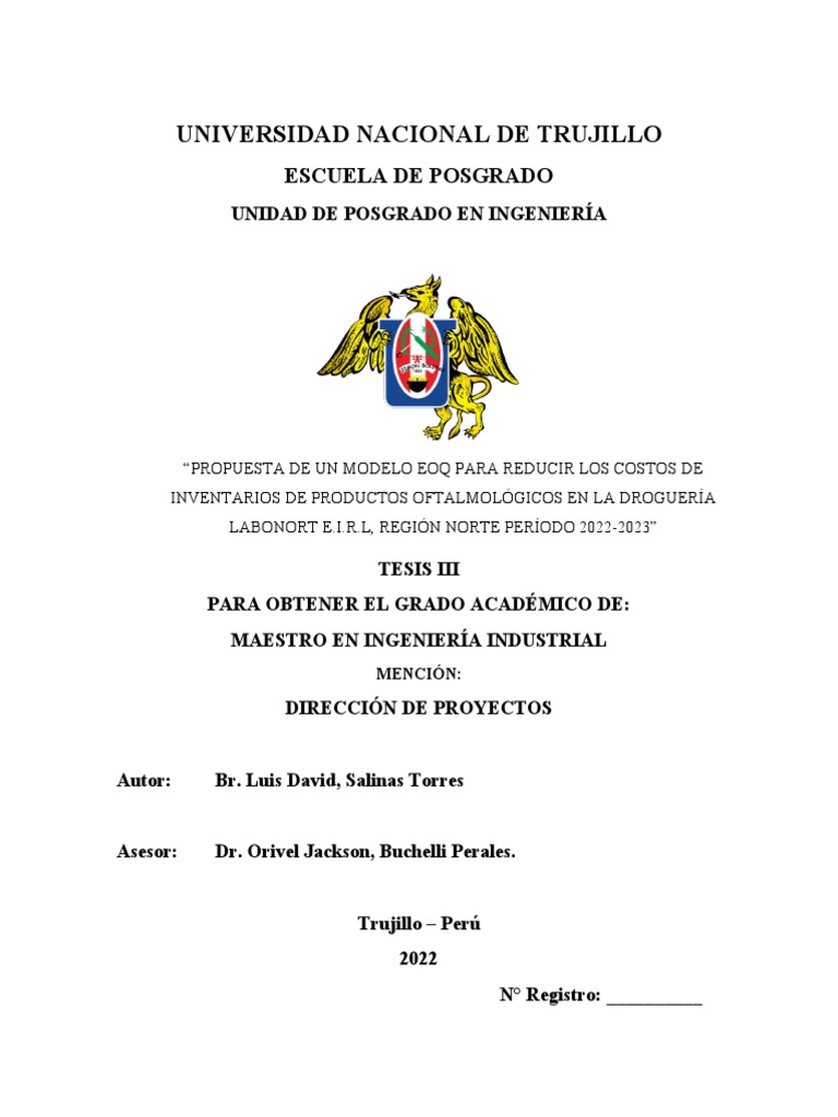 Tesis Iii | PDF | Inventario | Demanda