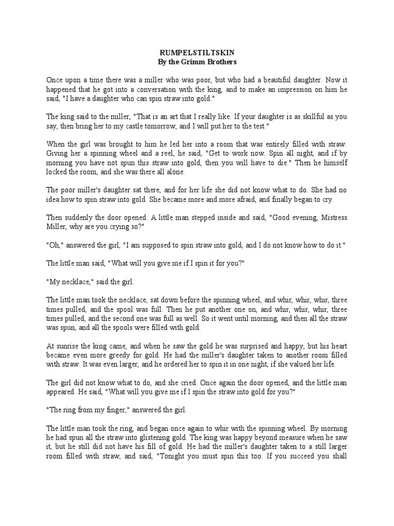 Rumpelstiltskin | PDF