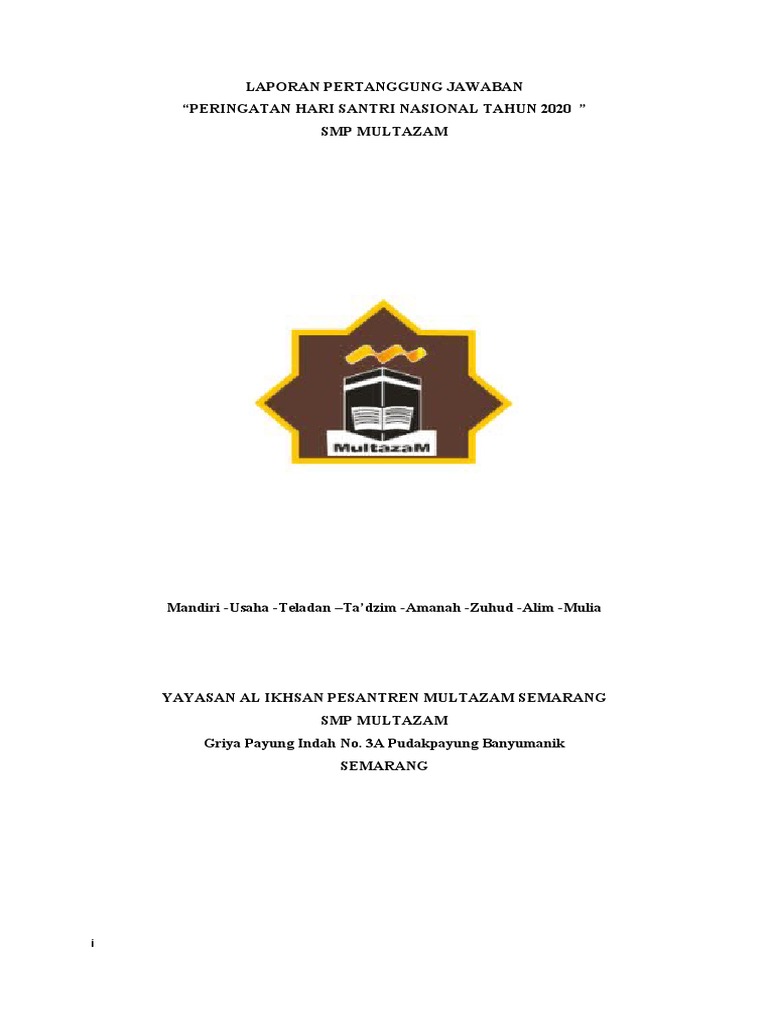 LPJ Hari Santri 2020 | PDF