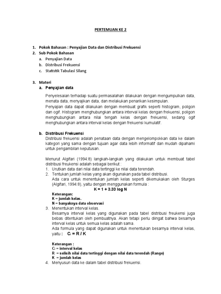 MODUL PKA STATISTIK Pertemuan 2 | PDF