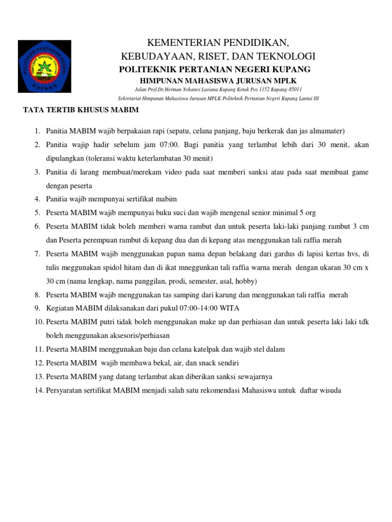 Tata Tertib Khusus Mabim | PDF