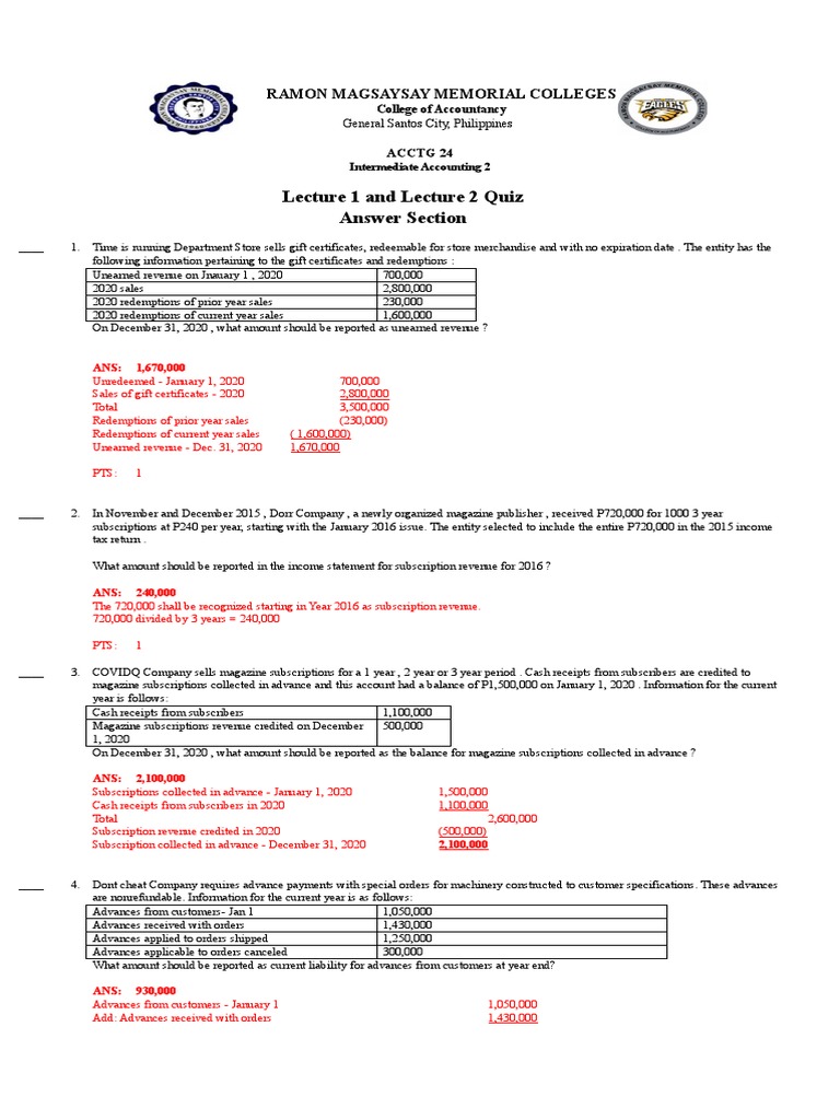 Prelim Topic 1 2ans | PDF | Refinancing | Revenue