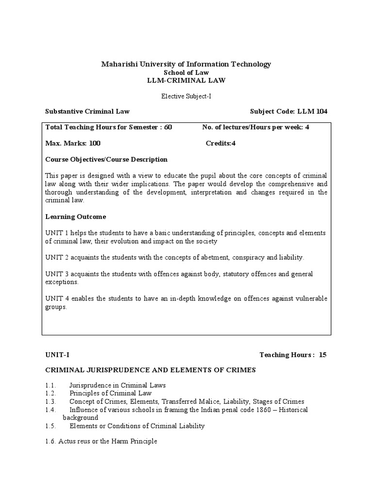 LLM CRIMINAL LAW Updated Syllabus Ajay | PDF | Cybercrime | Victimology