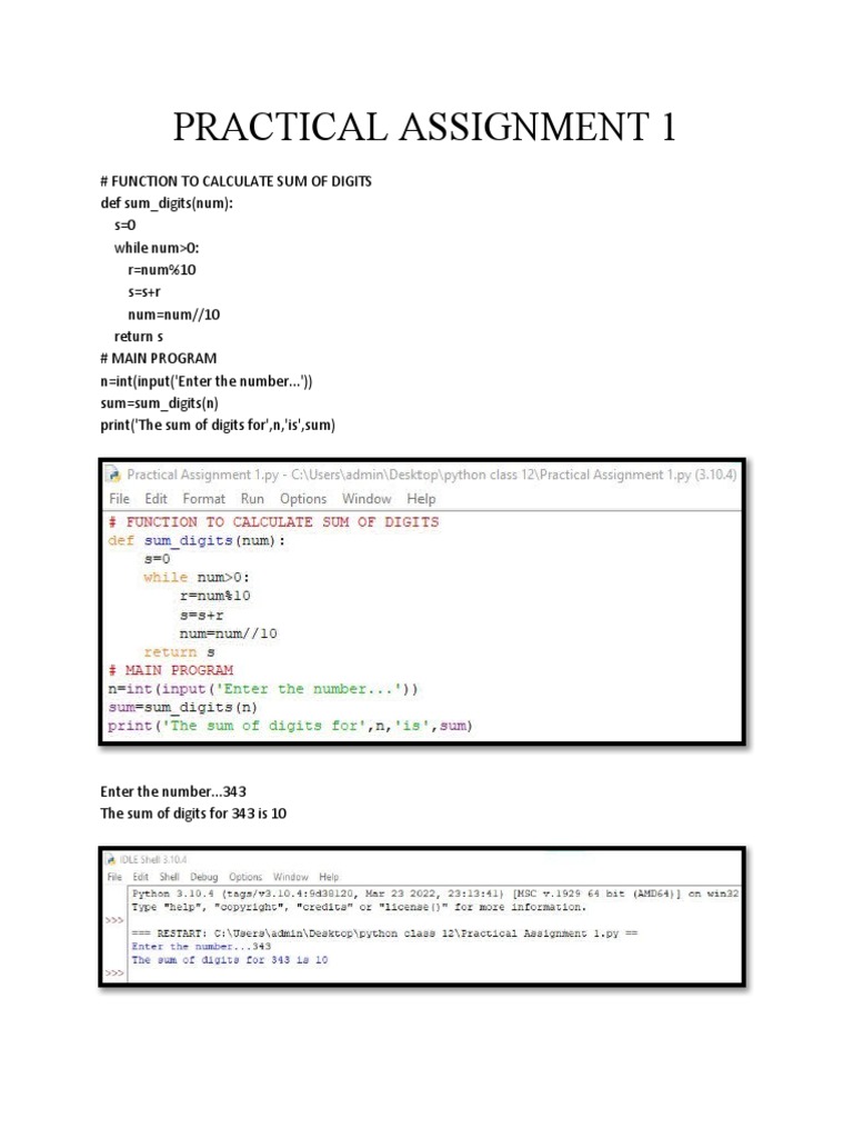 Practical Assignment 1 | PDF