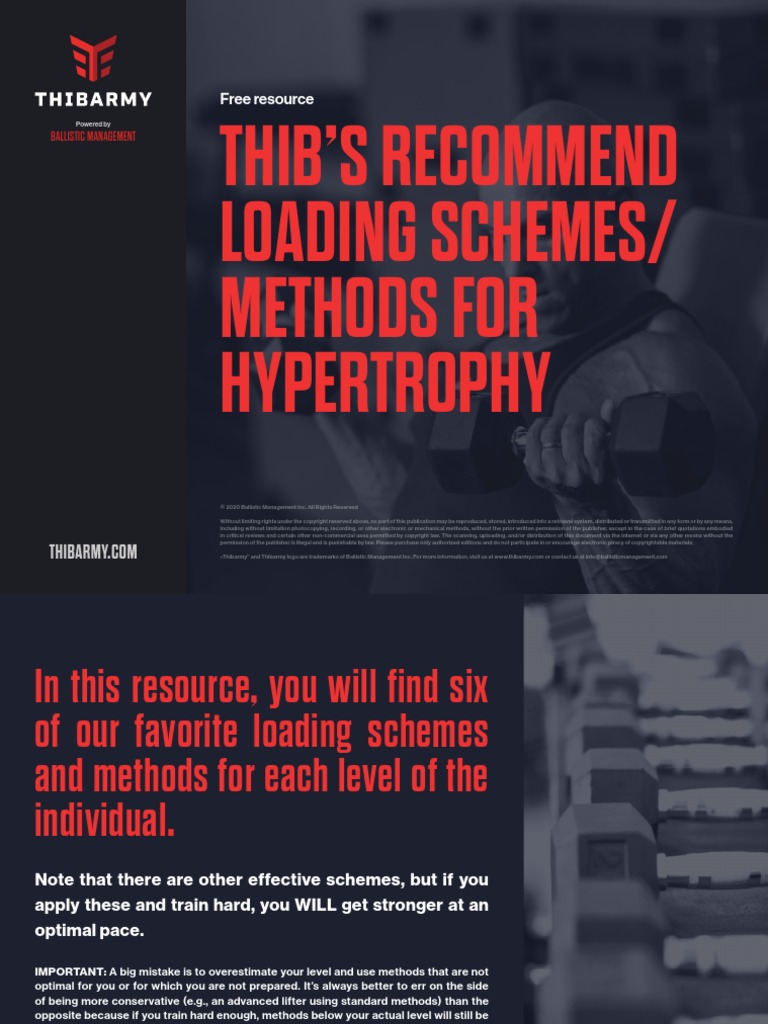 Thib's Recommend Loading Schemes | PDF | Self-Improvement | Lifestyle