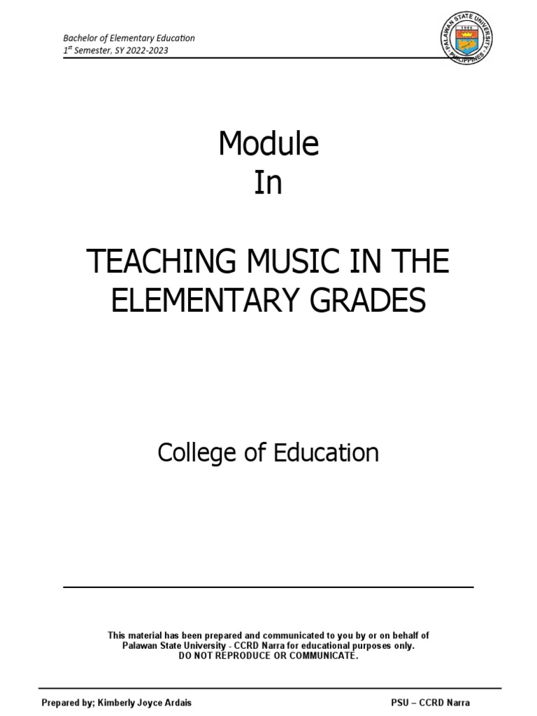 SC Music 1 Module 1 | PDF | Curriculum | The Arts