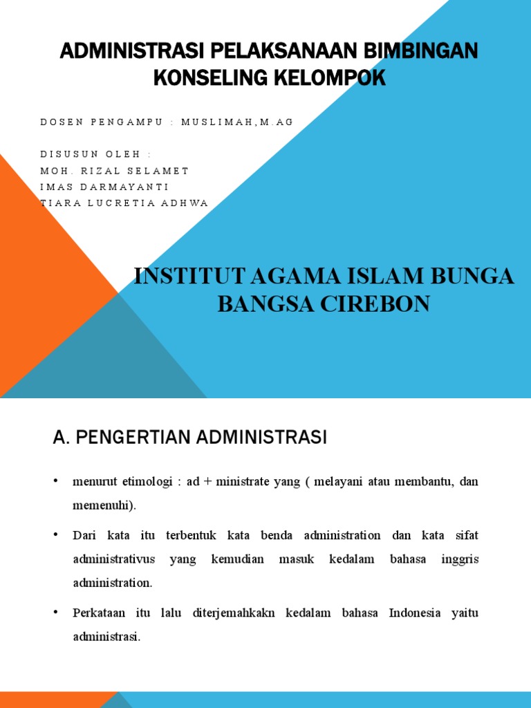 Administrasi Pelaksanaan BK Kelompok. Rizal | PDF
