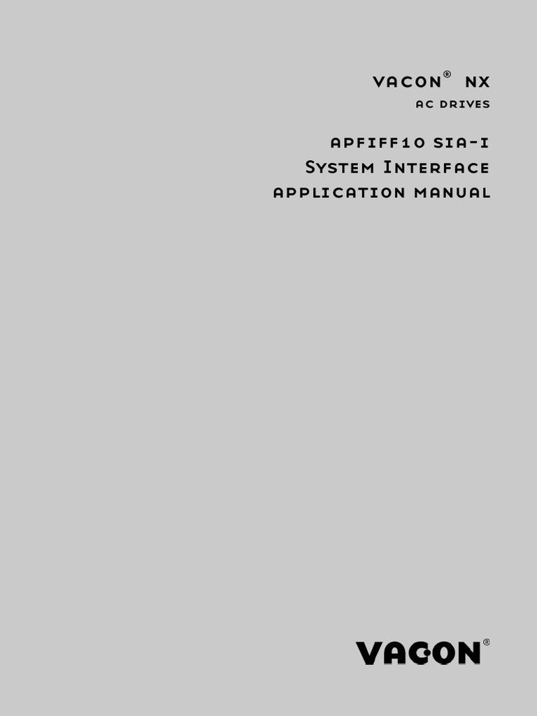 Vacon NXP Sia I Apfiff10v244 Application Manual Ud01079d en v001 | PDF | Electric Motor ...