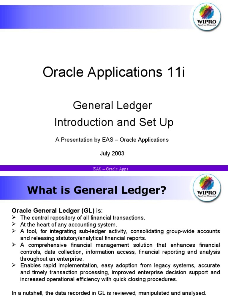 Oracle GL Intro and Setup | PDF | Accounts Payable | Debits And Credits Oracle GL Intro and Setup | PDF | Accounts Payable | Debits And Credits