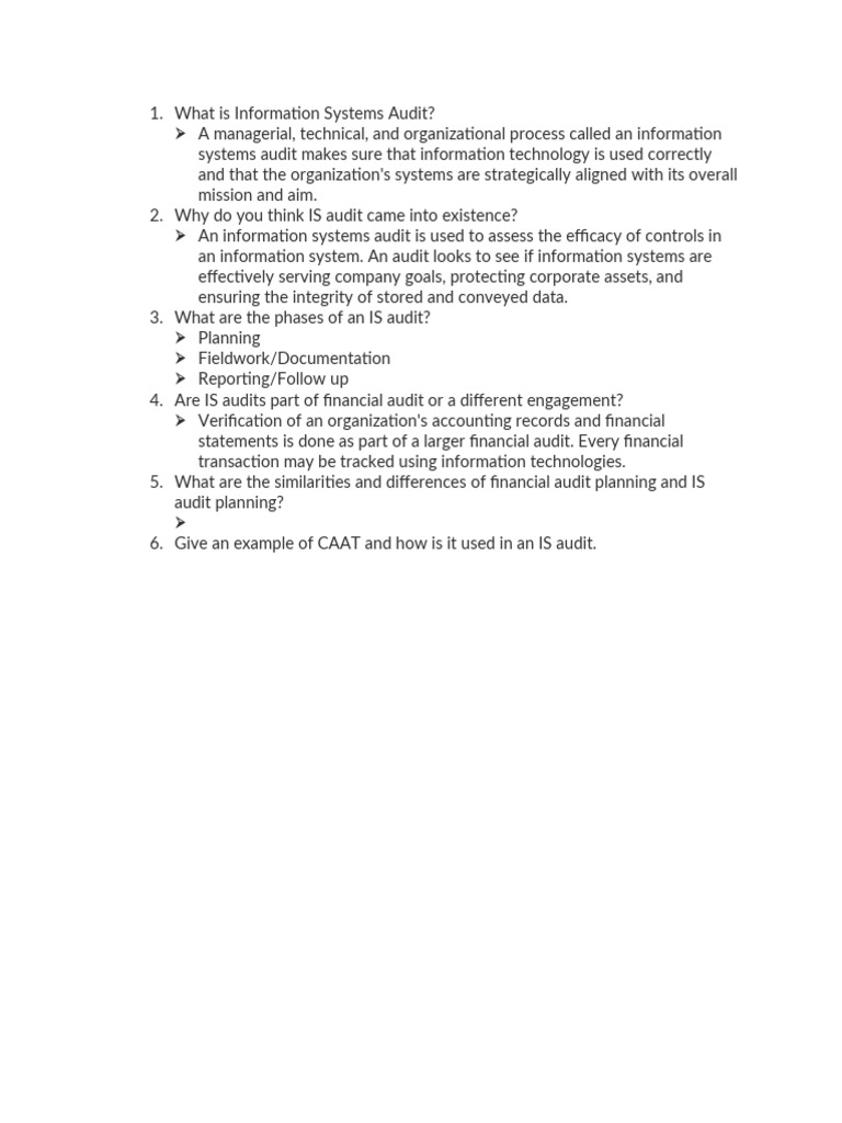 Overview of Information Systems Audit | PDF
