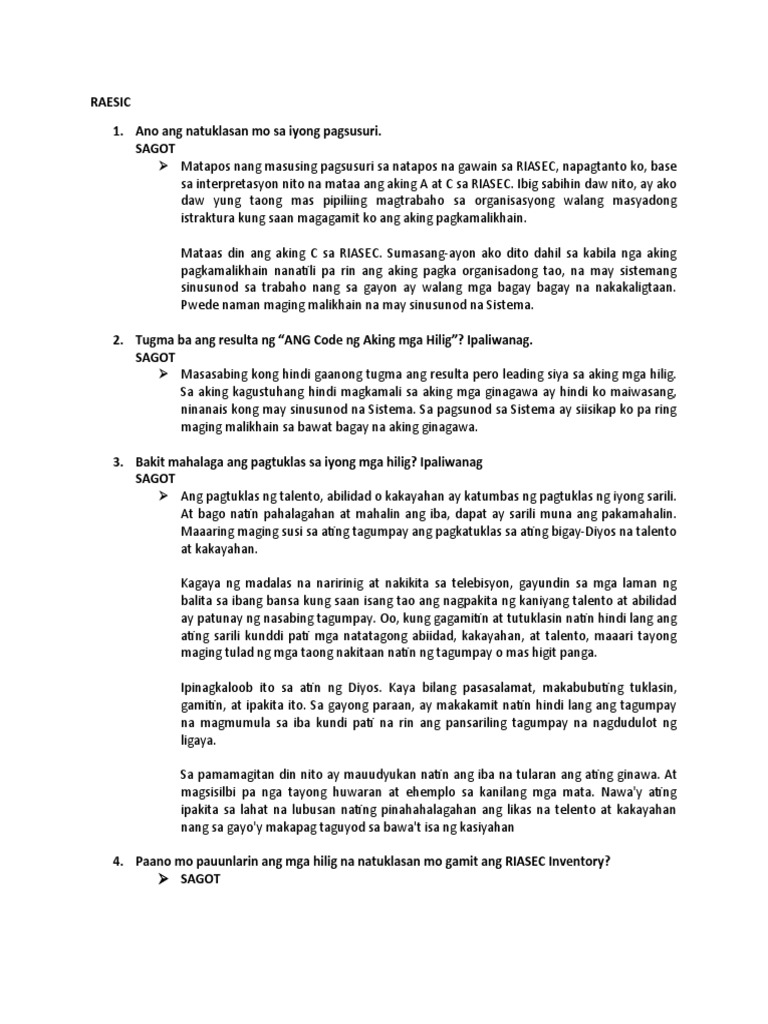 Assignment in ESP - RAESIC | PDF