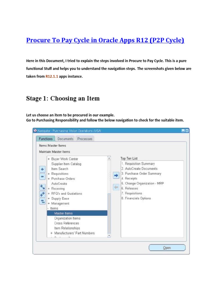 Oracle R12 Procure to Pay Guide | PDF | Receipt | Invoice