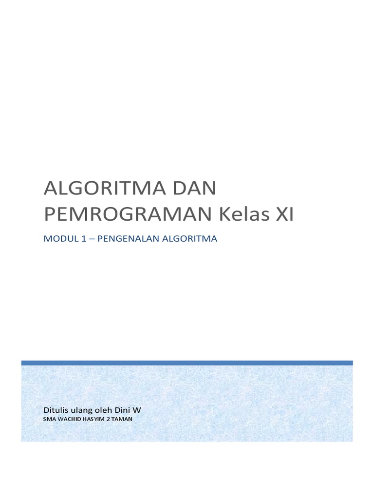 Modul Algoritma Dan Pemrograman 1 | PDF Modul Algoritma Dan Pemrograman 1 | PDF