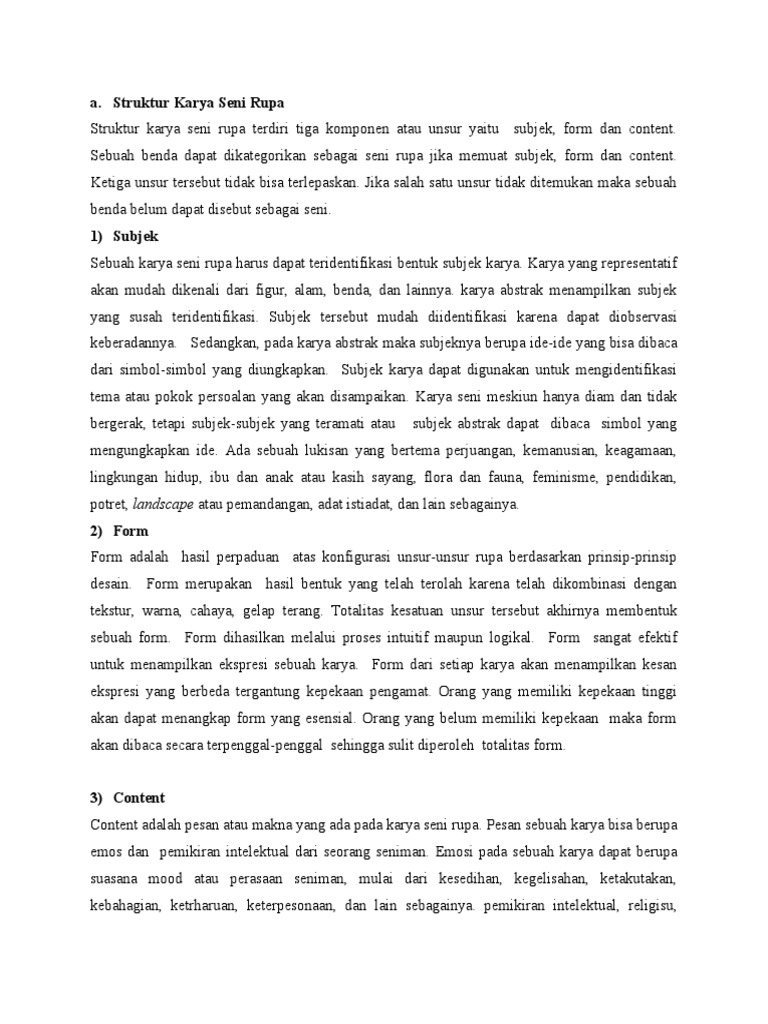 Pengantar Seni Rupa - Pertemuan (6) - Struktur Karya Seni Rupa | PDF