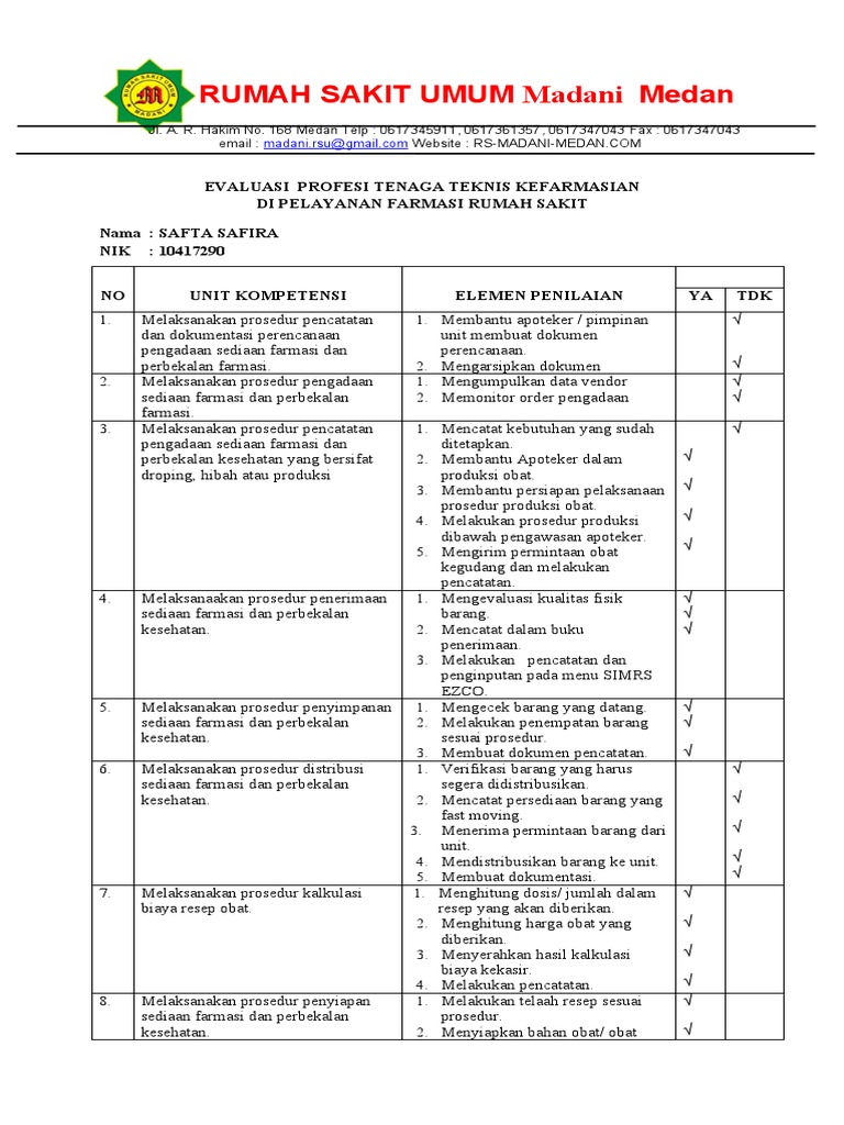 Evaluasi Asisten Apoteker 2021 (Safta Safira) | PDF Evaluasi Asisten Apoteker 2021 (Safta Safira) | PDF