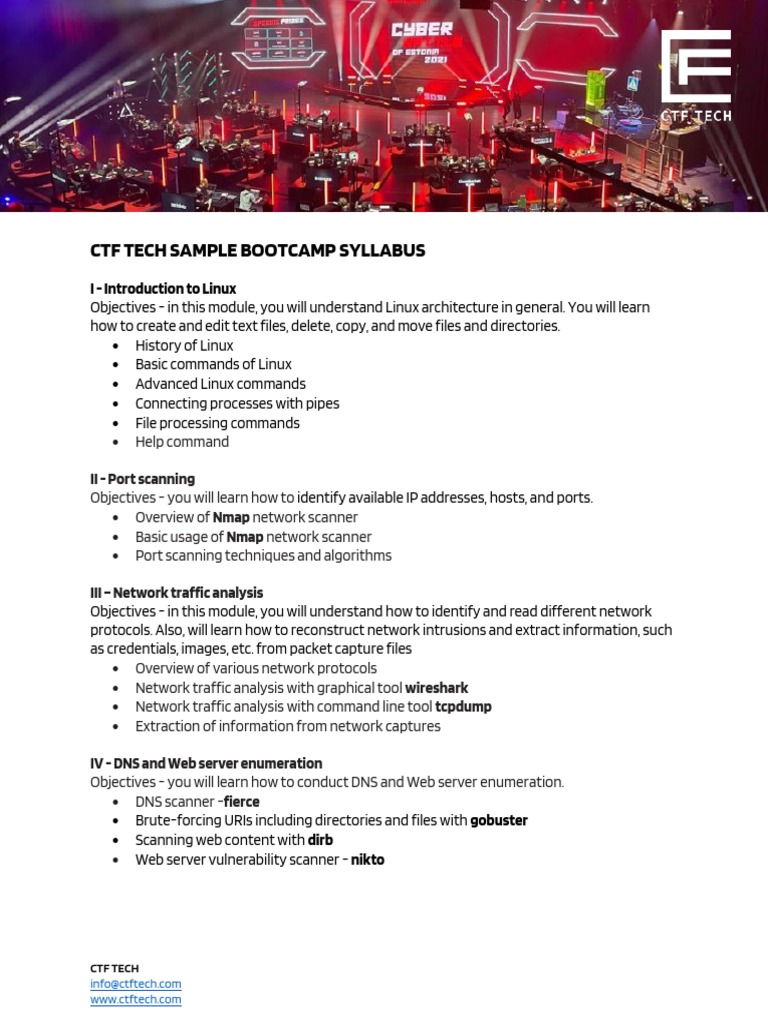 CTF Tech Sample Bootcamp Syllabus | PDF | World Wide Web | Internet & Web