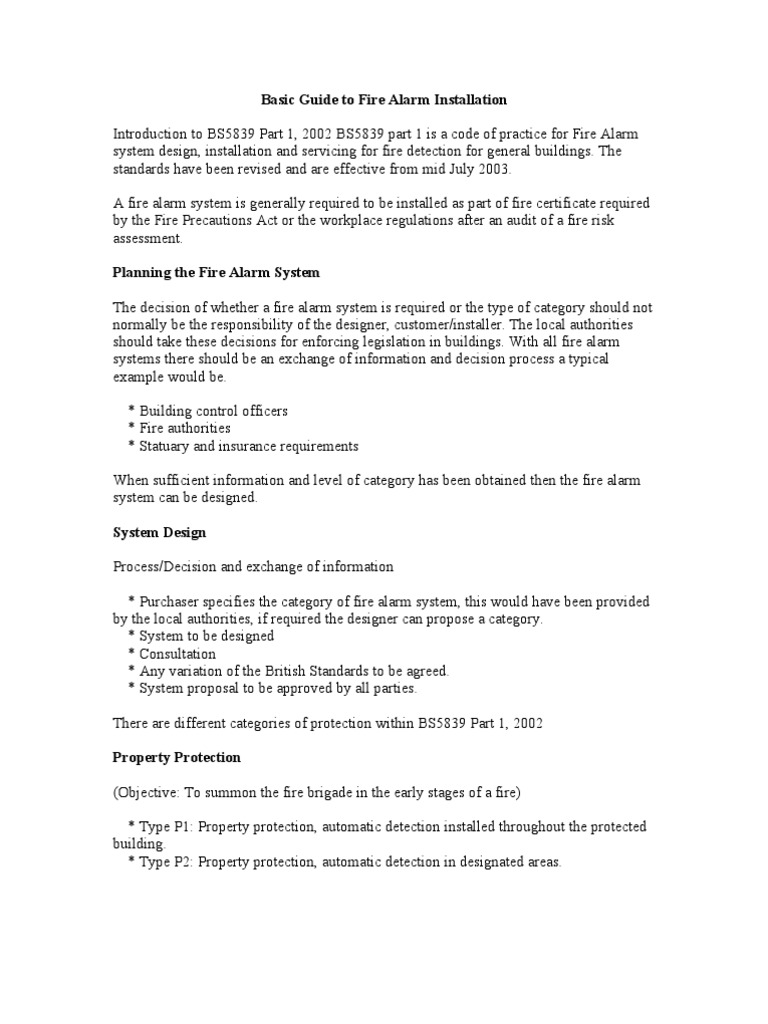 Basic Guide To Fire Alarm Installation | PDF | Decibel | Smoke