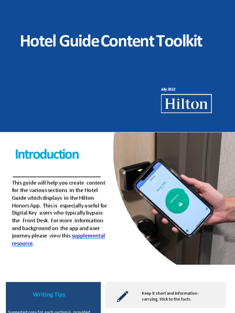 Hotel Guide Content Toolkit | PDF | Hotel | Hilton Worldwide