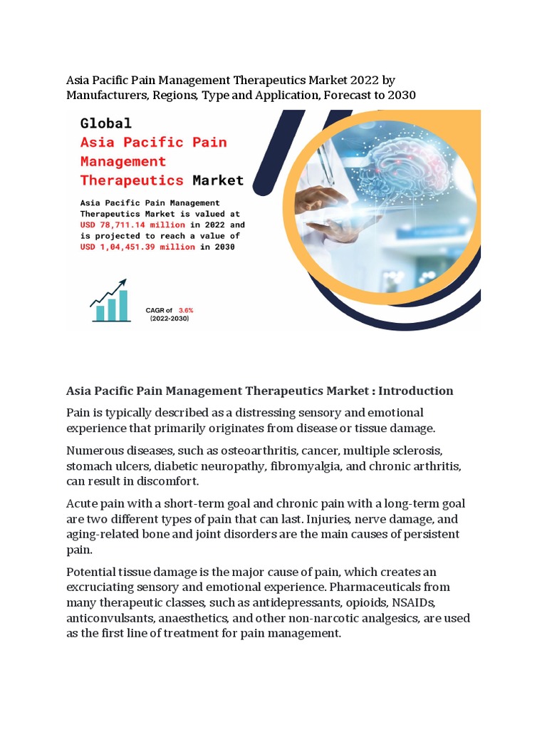 Asia Pacific Pain Management Therapeutics Market Challenges, Analysis ...