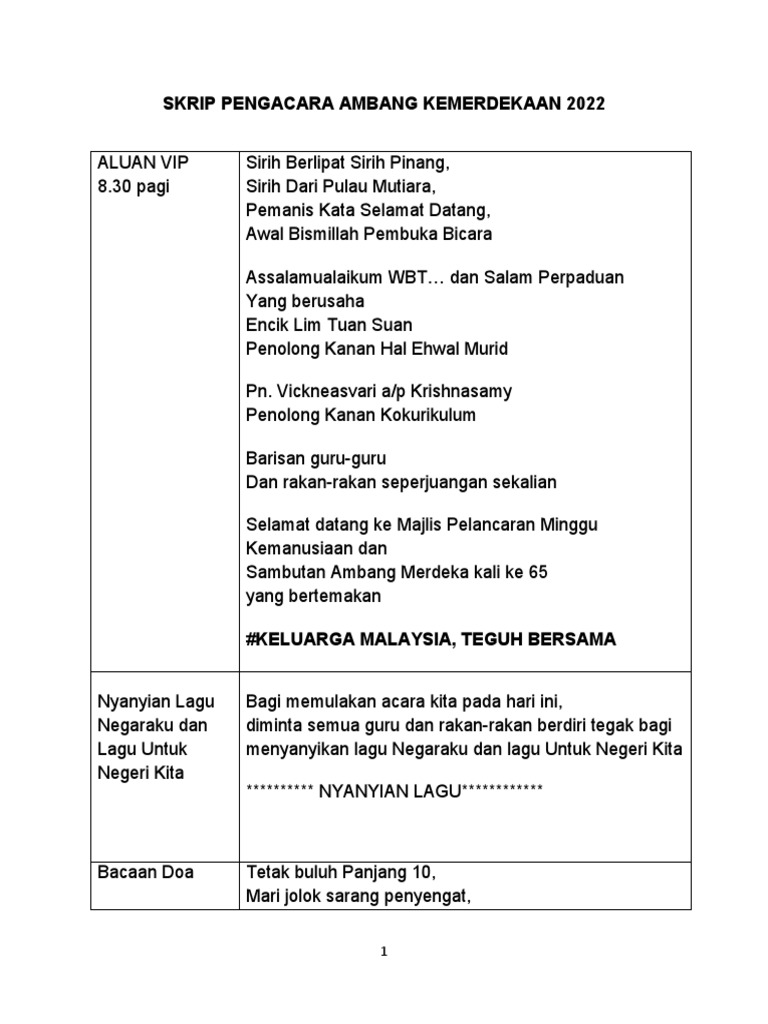 Skrip Ambang Merdeka | PDF