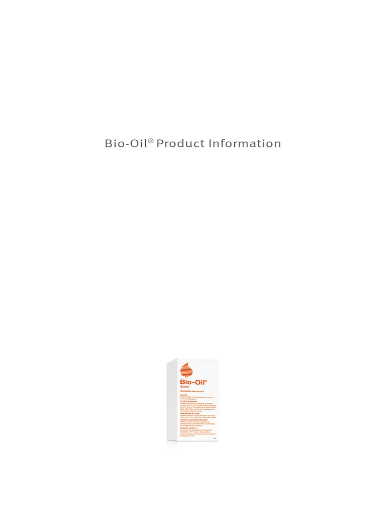 Bio-Oil Product Information | PDF | Scar | Human Skin Color
