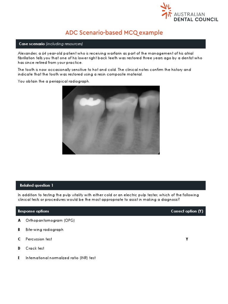 ADC - Scenario - Based - MCQ - Example 1 | PDF | Medicine | Medical Specialties