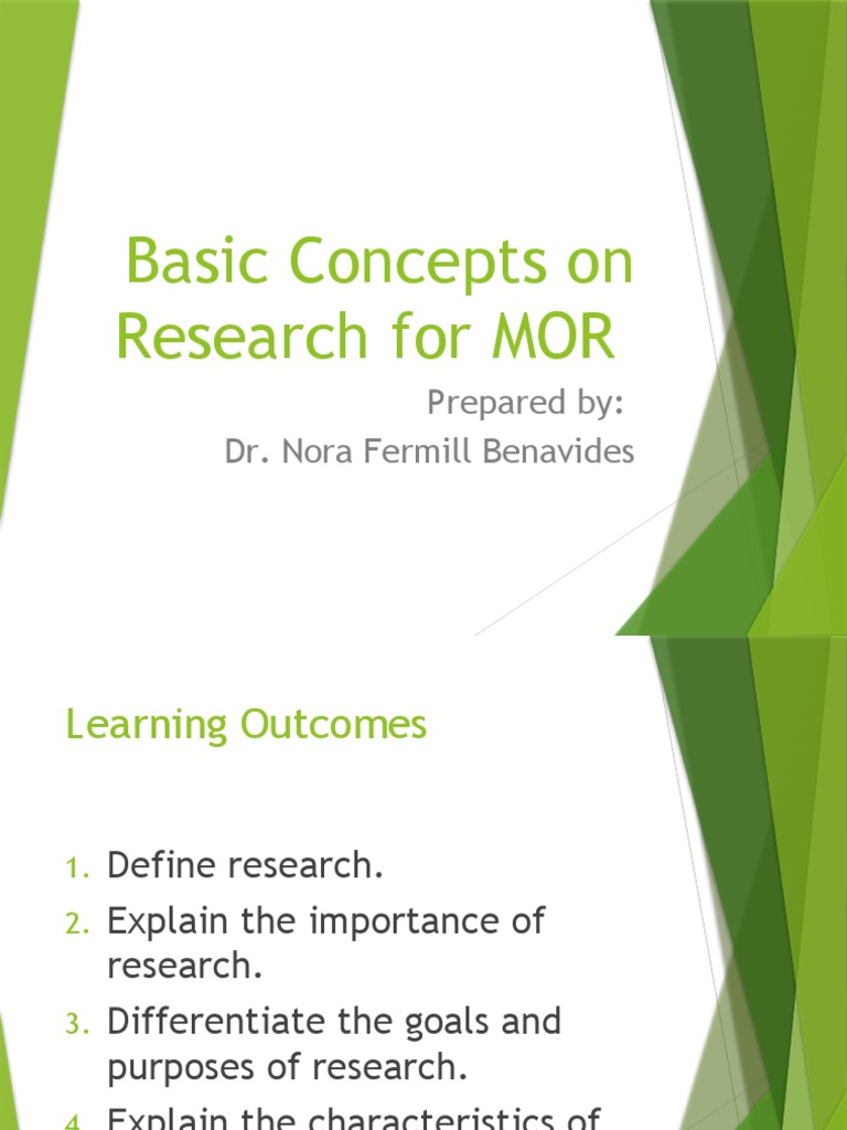 Basic Concepts On Research For MOR | PDF | Evaluation | Action Research