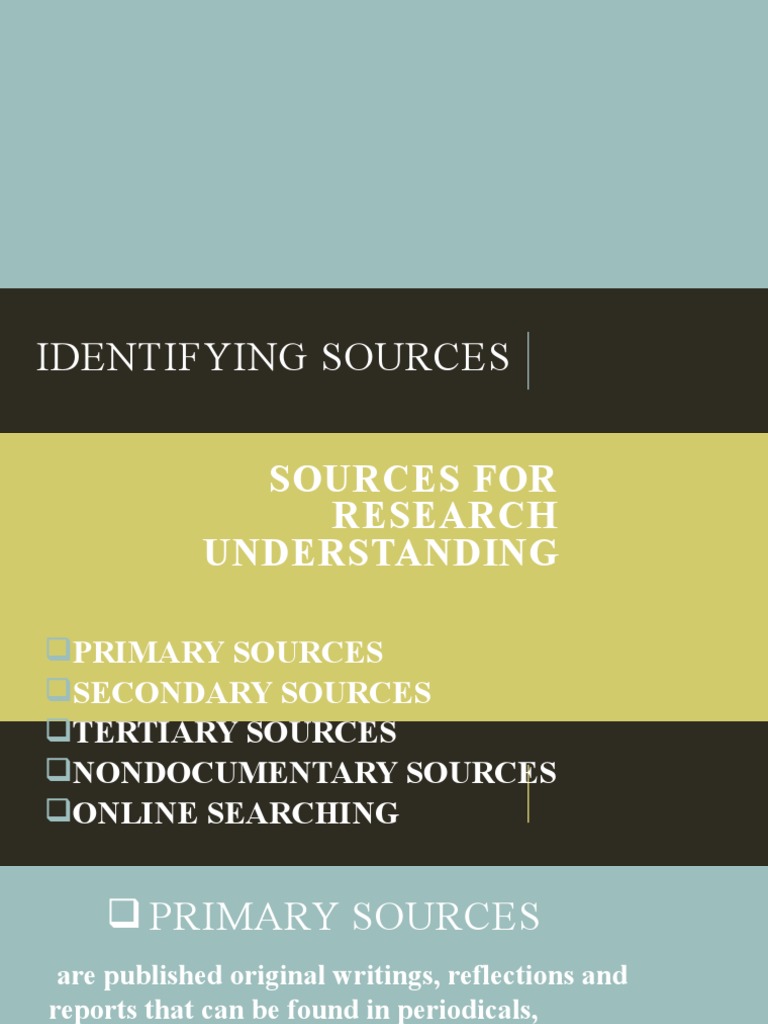 Research Source Identification Guide | PDF | Science & Mathematics