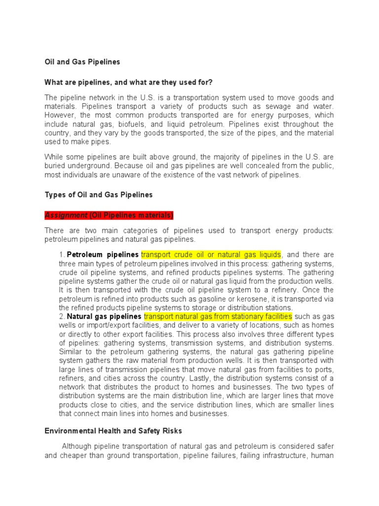 Types of Pipeline Sytems | PDF | Pipeline Transport | Petroleum