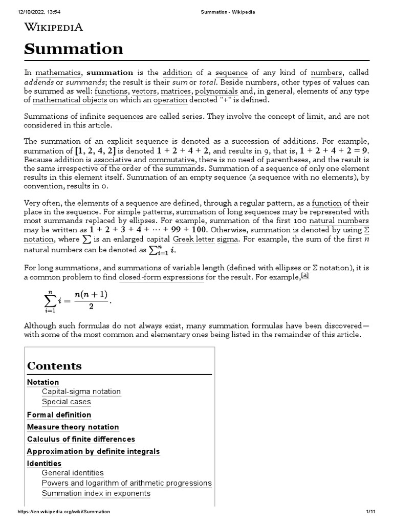 Summation Mathematics | PDF | Summation | Abstract Algebra