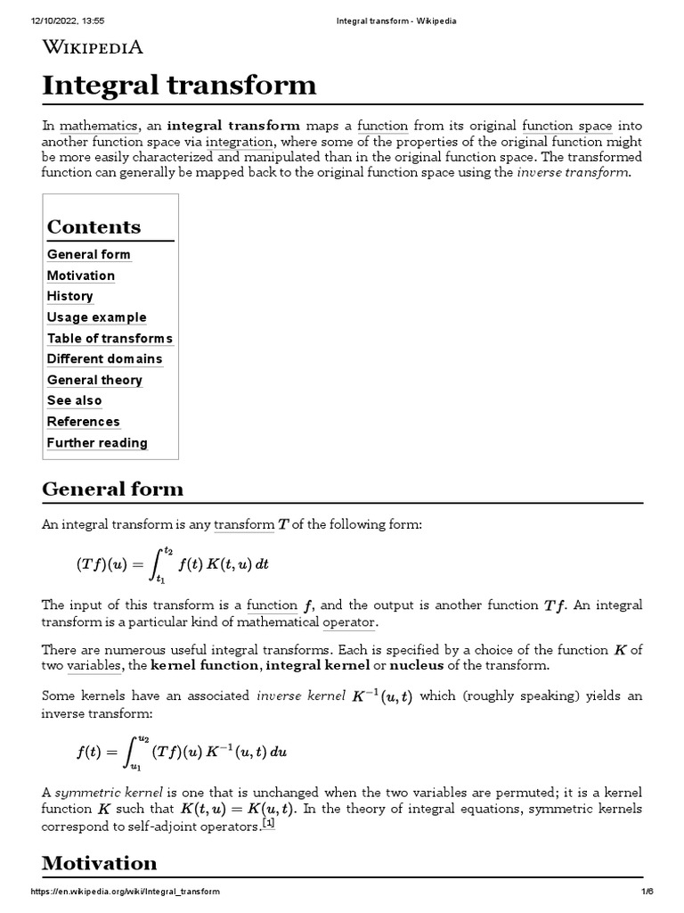 Integral Transform Pdf Mathematics Mathematical Analysis