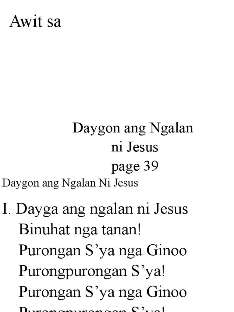039 Daygon Ang Ngalan Ni Jesus | PDF