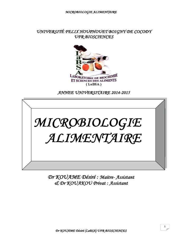 Microbiologie Cours - Analyse Des Aliments | PDF | Microbiologie | Bactérie