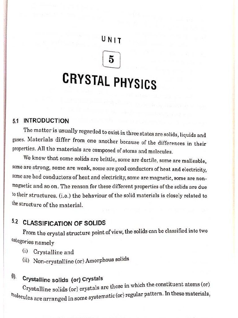 Crystal Physics - Basics | PDF Crystal Physics - Basics | PDF