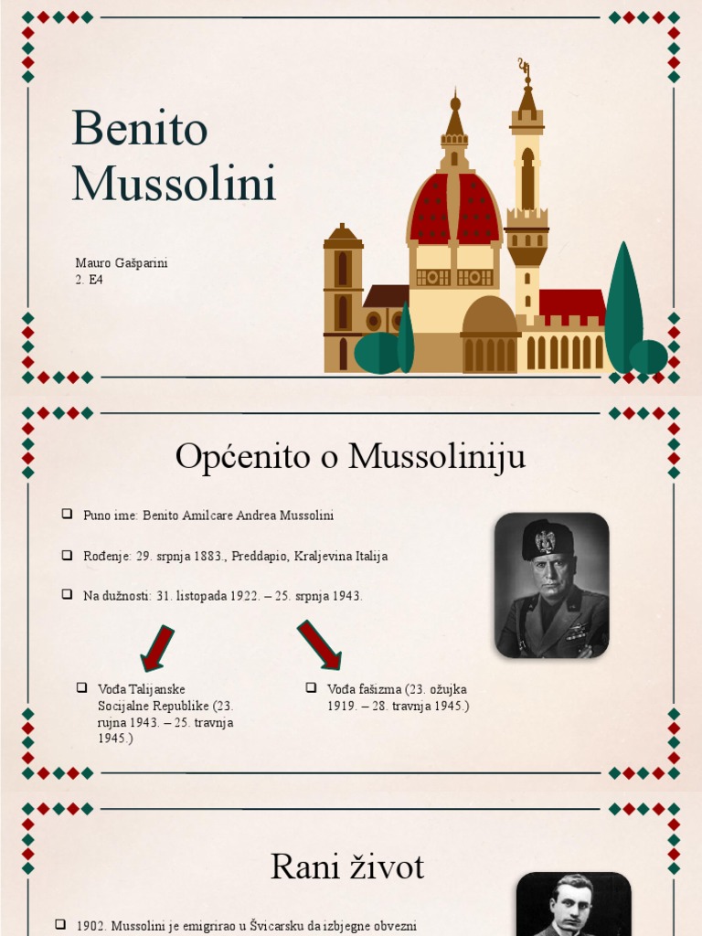 Benito Mussolini - Povijest | PDF