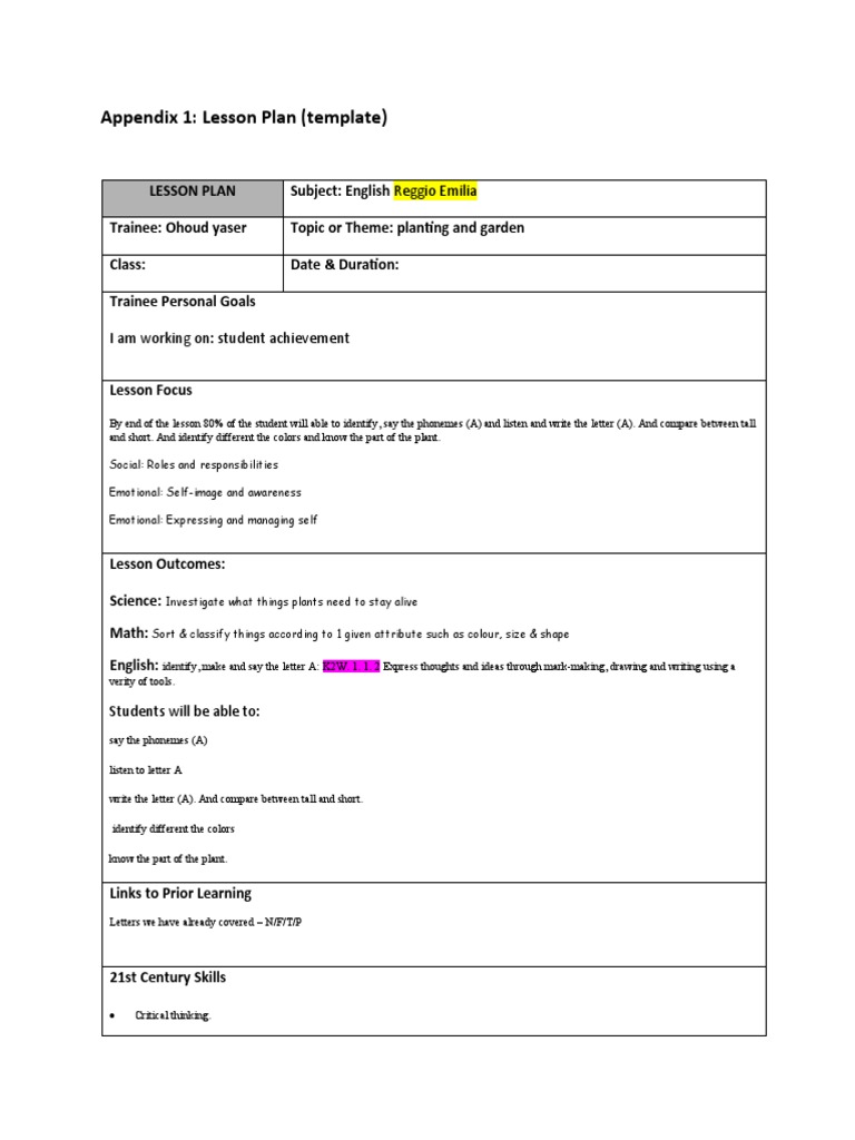Lesson Plan Plants | Download Free PDF | Teaching Method | Teachers
