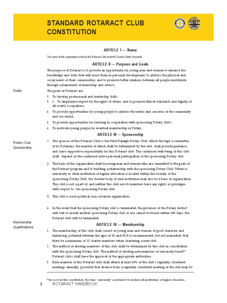 Rotaract Constitution 2014 | PDF | Board Of Directors | Government